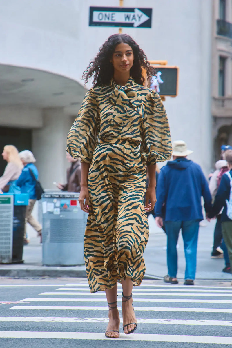 Suki Skirt | Tiger Print Midi Skirt | Hunter Bell – HUNTER BELL